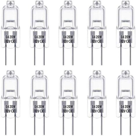 G4 12V 20W halogen pin bulbs, warm white (2800K), dimmable, low voltage ...