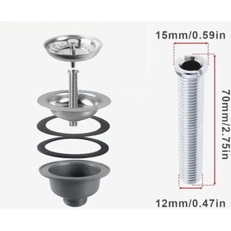 Sink basket screw, kitchen screw, extended locking system for stainless ...