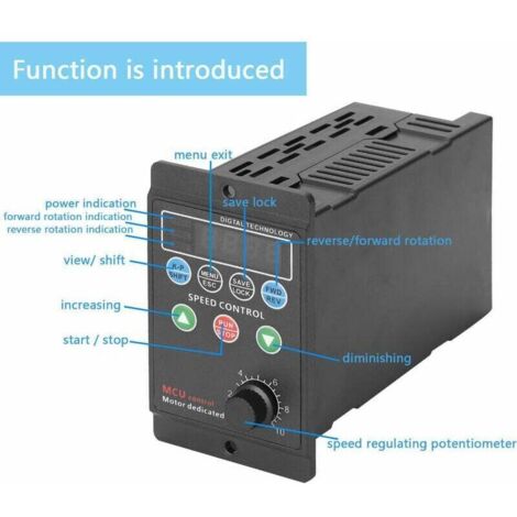 Frequency converter for three-phase motor with 220 V AC input – 4-digit ...
