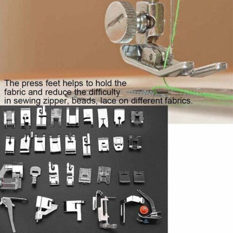 32-piece presser foot set for household sewing machines – hemming ...
