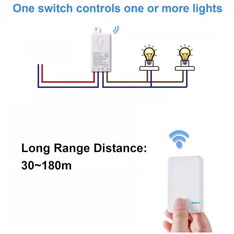 Wireless switch and receiver set, portable LED light bulb switch with ...