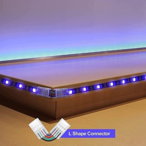 4-pin 8mm right-angle adjustable L-shaped LED strip connector for 3528/ ...