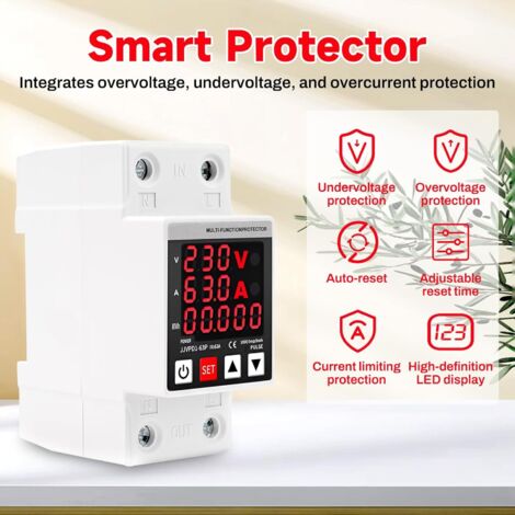 63A AC230V Voltage Regulator, Automatic Surge Protector with LED ...