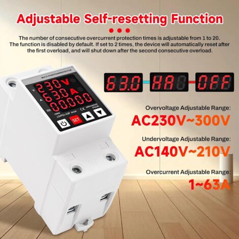 63A AC230V Voltage Regulator, Automatic Surge Protector with LED ...