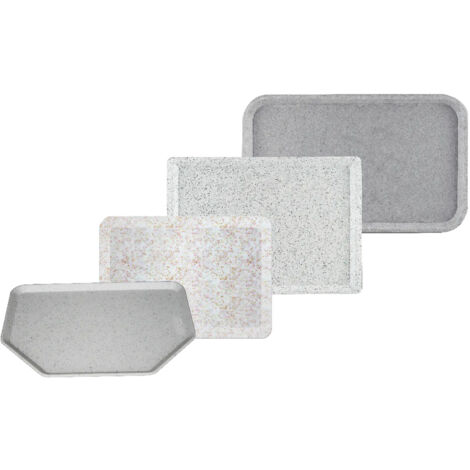 Plateau hexagonal 50x35 polyester sel/poivre RF - Podnos hexagonal ...
