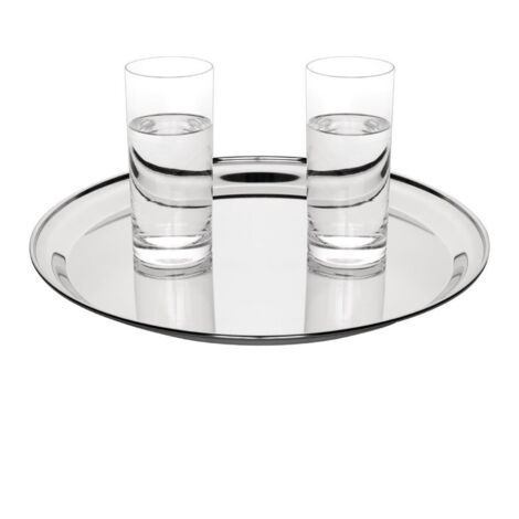 Plateau de service en inox rond - Olympia 355 mm
