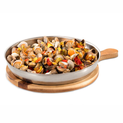 Planche de Présentation Ronde Inox et Bois Ø 20 à 26 cm - Pujadas