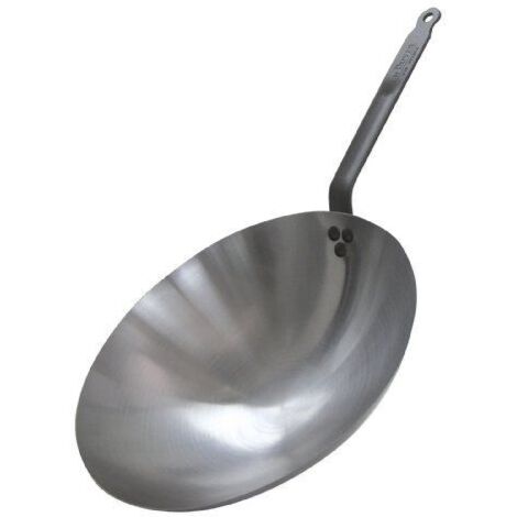 Wok acier rond 35 cm Emga pour en finir avec les poêles qui attachent ...