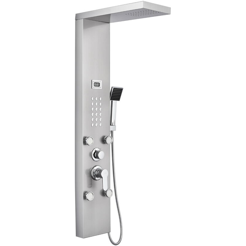 Auralum Panel de Ducha de Acero Inoxidable Cepillado con rociador y ...