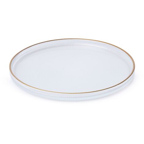 Set di piatti da dessert Set 100% Bicchiere da bere Trasparente Gold