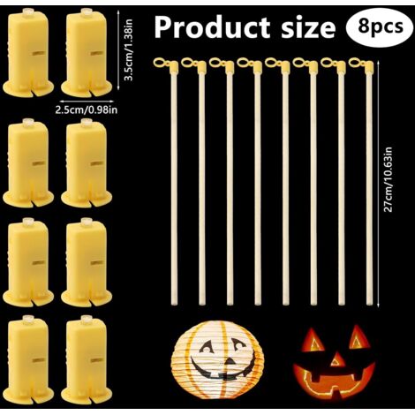 Lot de 8 bâtons de lanterne LED et lumière de lanterne DIY pour enfants ...