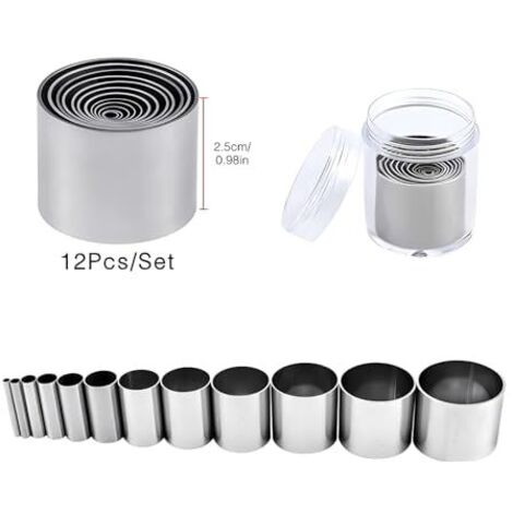 Emporte Piece Rond en Acier Inoxydable,12 Pcs Emporte-pièces en Argile ...