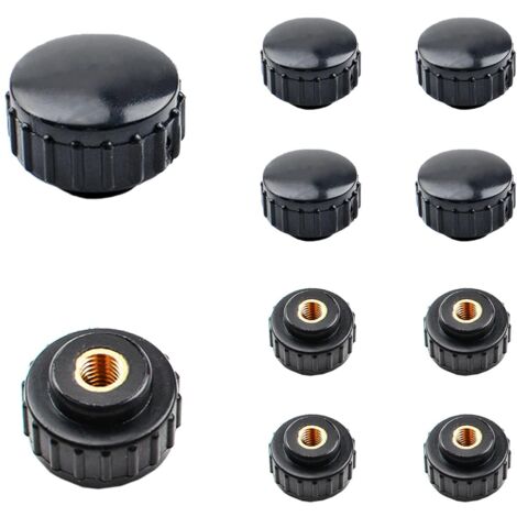 10 Pcs M4 Knurled Threaded Clamping Knob Female Threaded Nuts Black ...