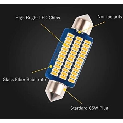 Ampoule LED voiture,8pc,36mm,500 lumens,3 watts lumens,30MSD,12 V ...