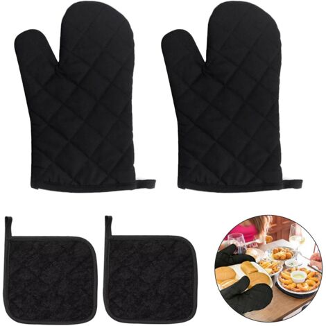 4 Piece Heat Resistant Oven Gloves Kit with Home Use, Non-Slip, Oven ...