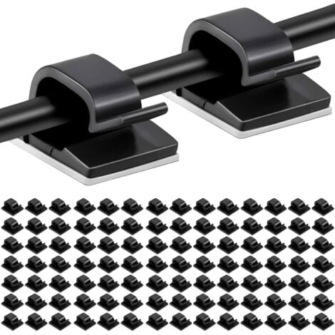 100 x Adhesive Cable Clips Cable Management Holder Organizer for ...