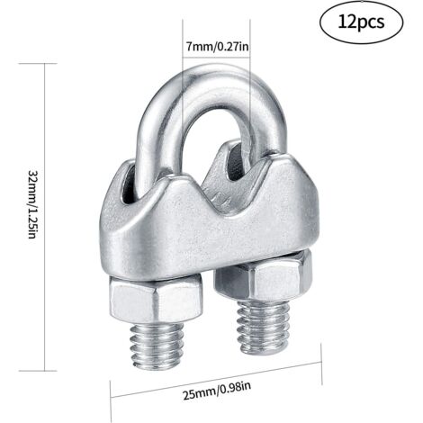 M6 Serre Câbles, Attaches pour Câbles Métalliques Acier Inoxydable ...