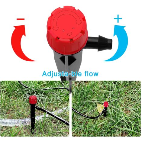 50 Pieces Adjustable Irrigation Dripper, 360 Degree 8-Hole Micro Drip ...
