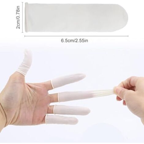 100pcs Doigtiers en Latex, Doigtiers en Latex, Doigts de Protection ...