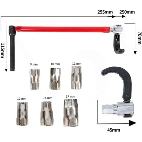 Tap Nut Wrench Set, 8 Pieces Universal Faucet Mounting Tool Faucet ...