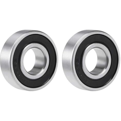 - Set of 2 Double Sided Rubber Sealed Deep Groove Steel Ball Bearings ...