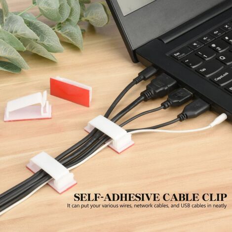 60 x Adhesive Cable Clips for Cable Management for Ethernet Cables and ...