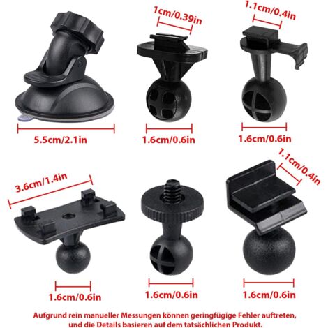 7 Pcs Car Dash Cam Suction Cup Mount Holder 360° Angle Multi-Function ...