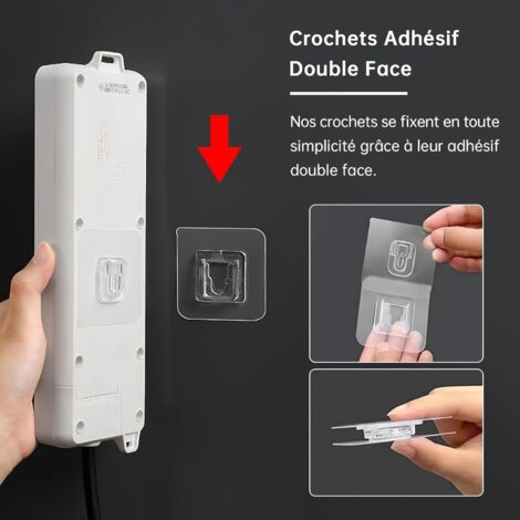 24 Paires de Crochet Adhésif Mural Double Face, Accroche Fixation ...