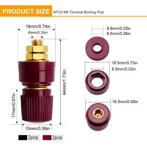 4 Pieces M6 Connection Terminal, M6 Thread Junction Post Connector ...