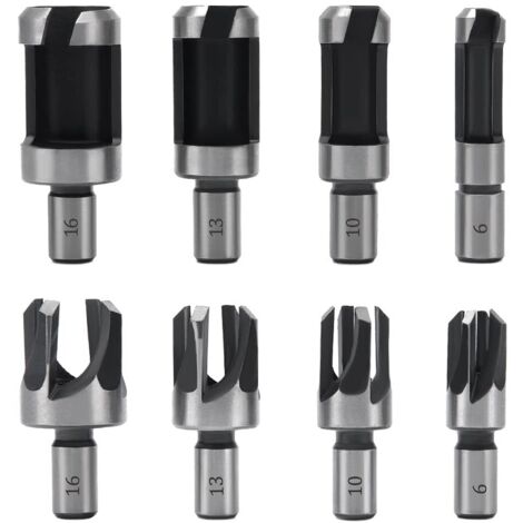8 Pieces Wood Plug Drill Bit Wood Plug Drill Bit 6mm/10mm/13mm/16mm ...