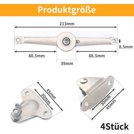 Soft-Close Lid Support Hinge with Screws and Allen Key Zinc Alloy ...