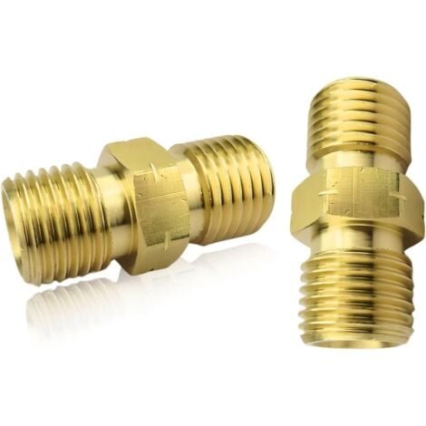 Lot de 2 raccords rapides pour tuyau de gaz - Raccord de tuyau de gaz - 1/4" AG - Raccord rapide ...