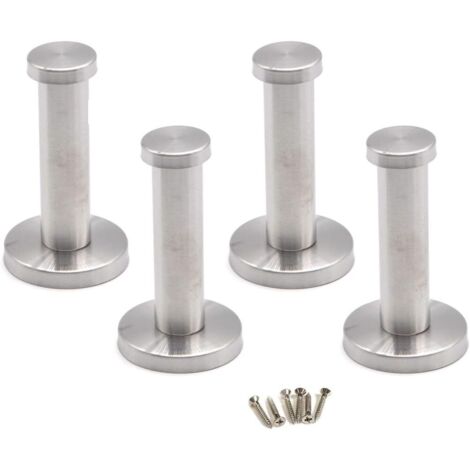 Lot de 4 crochets muraux simples en acier inoxydable pour salle de bain ...