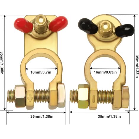 2pcs 12V/24V Battery Lug, Battery Connectors with Wing Nut, Positive ...