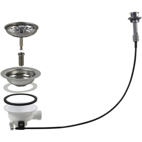 Kitchen Sink Cable Waste Control Strainer 114mm