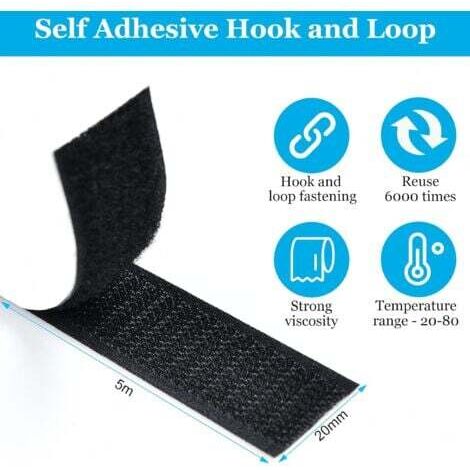 Scratch Autocollant Double Face,5m Bande Scratch Adhésif Bande ...