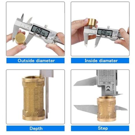 Pied à coulisse électronique numérique en acier inoxydable 150mm, Acier ...