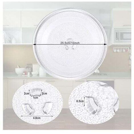Plateau Tournant Micro Onde 25.5 cm Verre Micro-Ondes Universel avec 3 ...