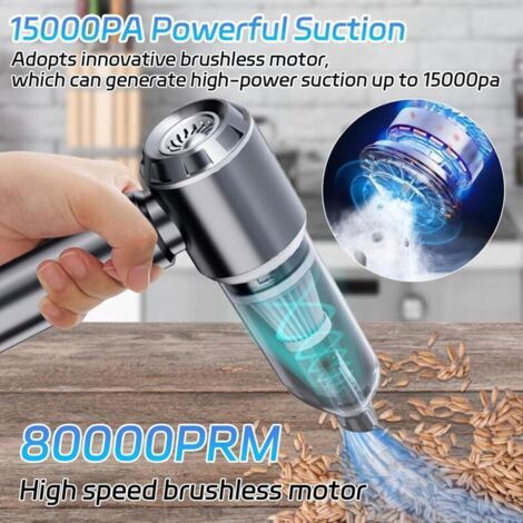Aspirateur de voiture portable sans fil 15 000 Pa, 3 vitesses réglables ...