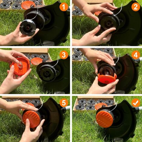 Bobine Fil Coupe Bordure pour Black et Decker Coupe-Bordures, 8 Bobine de Fil Debroussailleuse ...