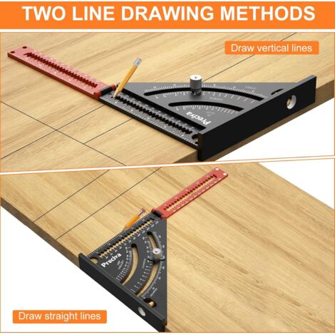 Equerre Menuisier Metal Aluminium Règle de Triangle Pliante Équerre ...