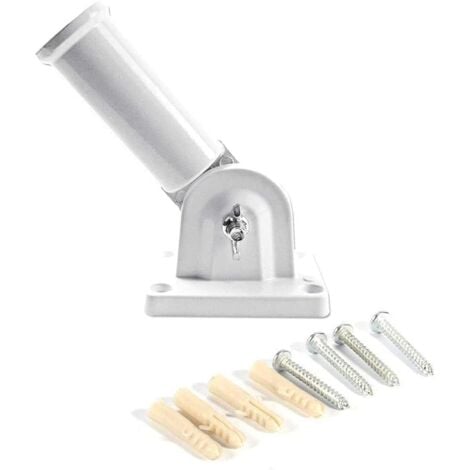 Support Mât Drapeau Mural, Support Mât Drapeau Réglable, Blanc Métal ...