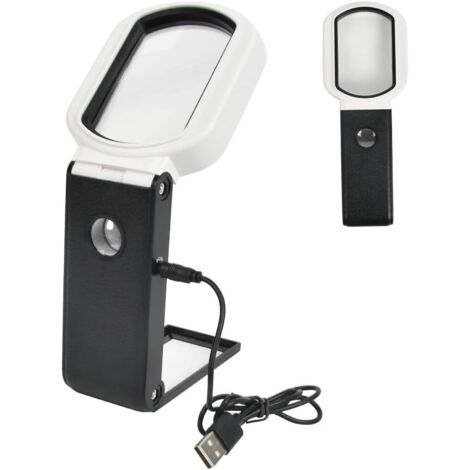 Loupe sur Pied LED 5X 25X Loupe de Table avec Support Pliable Loupe de ...