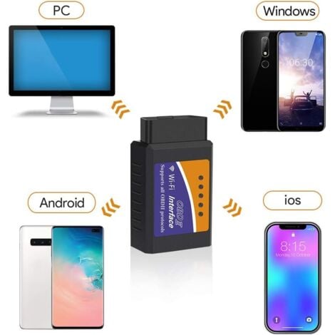 Appareil de diagnostic OBD2 WiFi, appareil de diagnostic de voiture OBD2 ELM327, scanner de ...