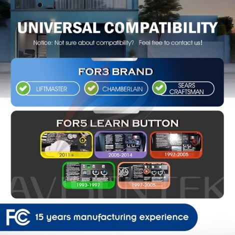 2 télécommandes universelles pour ouvre-porte de garage Chamberlain ...