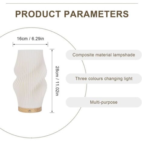 Lampe de table tactile 3 modes de couleur avec abat-jour en PLA ...