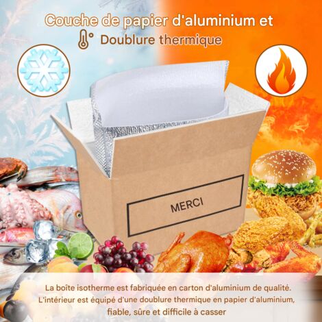 Carton isotherme en aluminium, carton pour chaîne du froid express ...