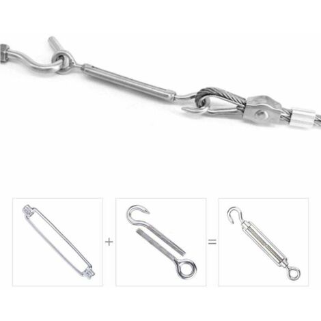 Ahlsen 6 Stück Kabelspanner M6 Kabelspanner Edelstahl 304 Verstellbarer ...