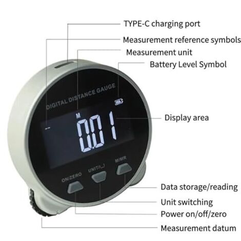 Ahlsen Cinta métrica digital, cinta métrica electrónica, regla rodante ...