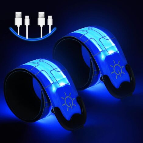 Ahlsen Pieza Pulseras con luz LED recargable por USB, brazalete para ...